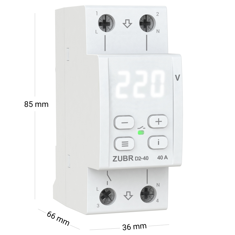 ZUBR D2-40 voltage relay with thermal protection| ds-electronics.com.ua