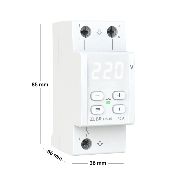 ZUBR D2-40 voltage relay with thermal protection| ds-electronics.com.ua
