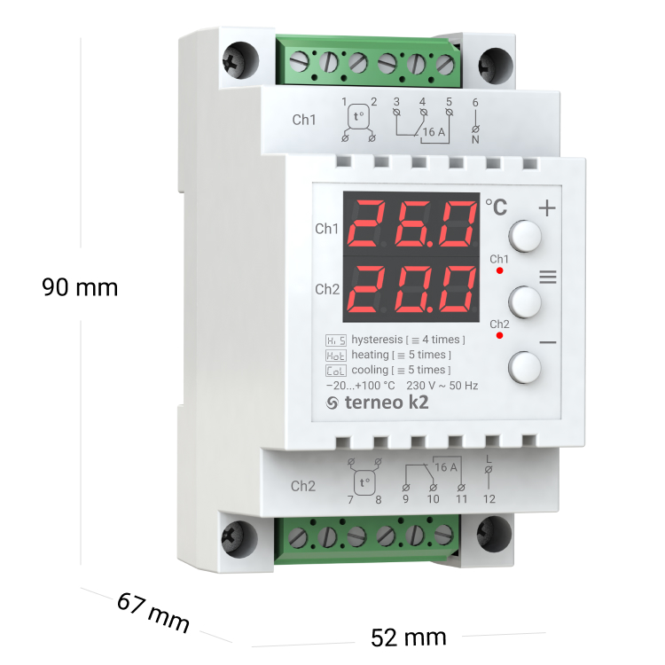 Digital thermostat terneo k2 | ds-electronics.com.ua